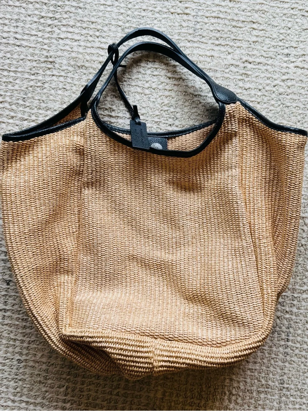 Marco Masi | Bags | New Marco Masi Milan Raffia Straw Leather Trim Tote ...